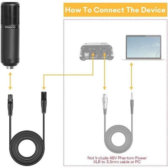 Maono AU-PM320S XLR Condenser Microphone Kit Cardioid Vocal Studio ...