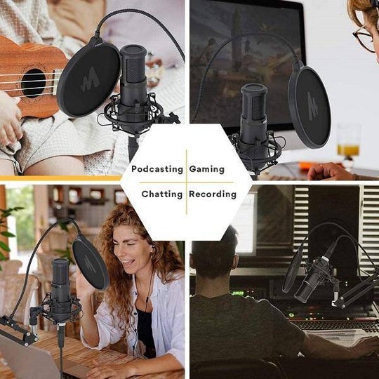 Maono AU-PM320S XLR Condenser Microphone Kit Cardioid Vocal Studio ...